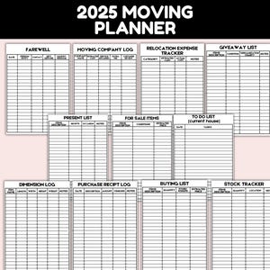Moving Planner Printable, Moving Checklist, Moving Binder, Moving Gift ...