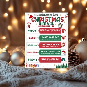 Holiday School Spirit Week Flyer Editable, Winter Spirit Week, December ...