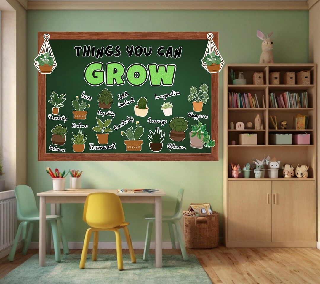 Plant Classroom Door Decor Kit Printable, Botanical Bulletin Board ...