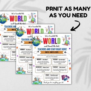 Editable International Theme Teacher & Staff Appreciation Around the ...