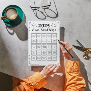Vision Board Bingo Editable, 2025 Bingo Card Template, New Year ...