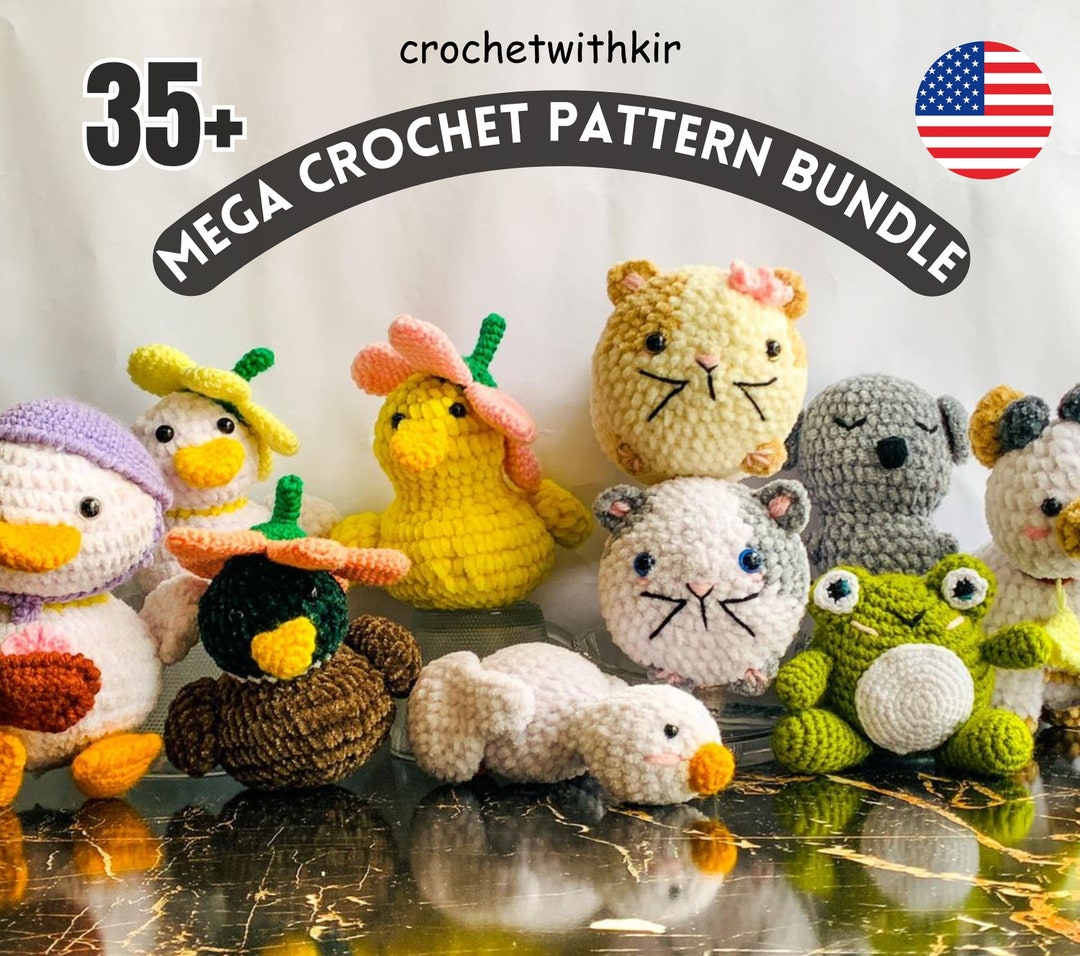 35 Animal Crochet Pattern Bundle, Plushie Amigurumi Tutorial, Crochet ...