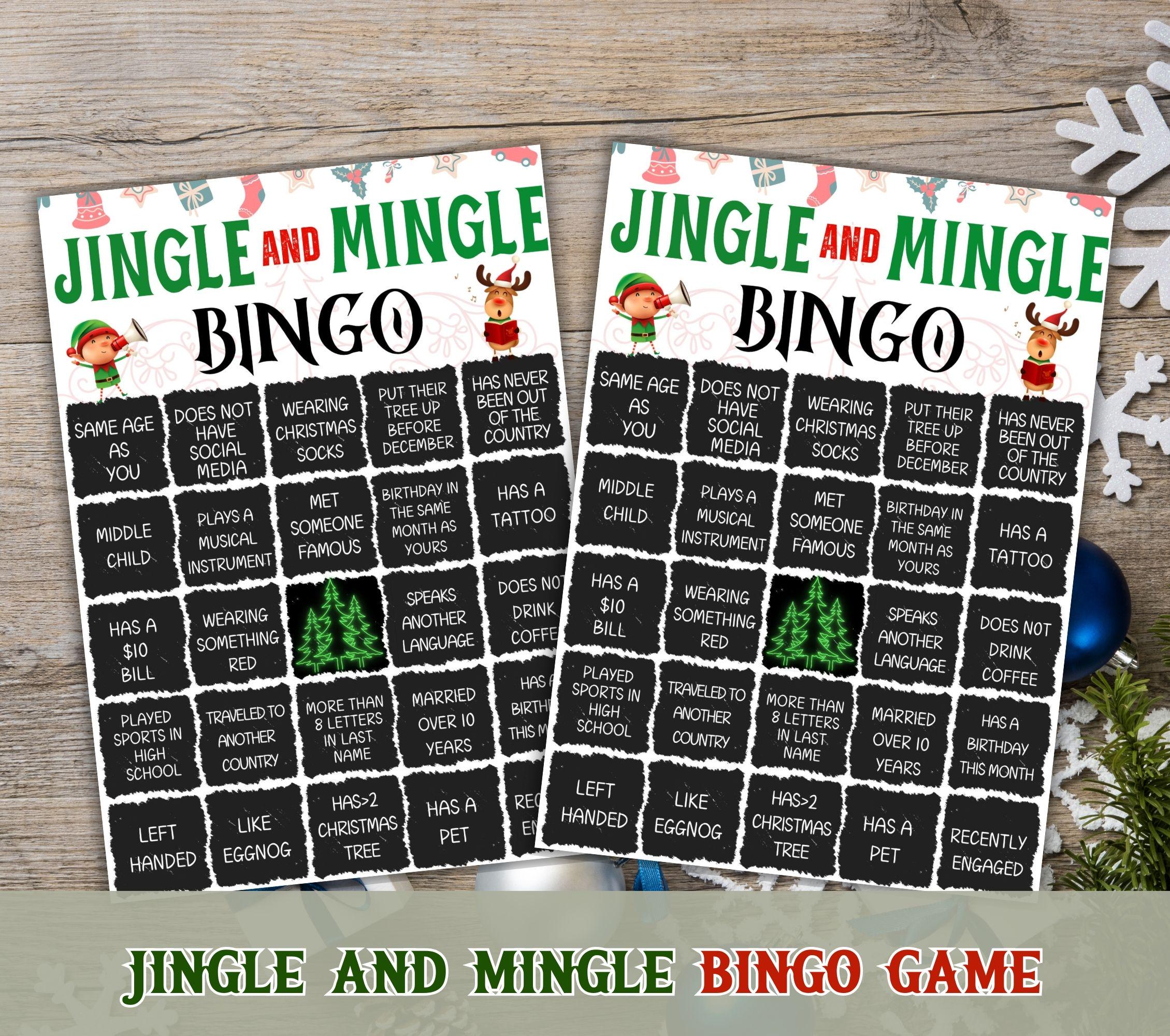 Find the Guest Bingo Game Printable, Christmas Party Icebreaker, Jingle ...