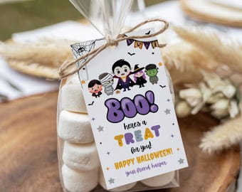 Halloween Favor Tags, Boo Halloween Tags, Halloween Trick or Treat ...