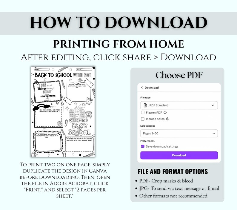 Christian Back to School With God Worksheet Printable, Back to School ...