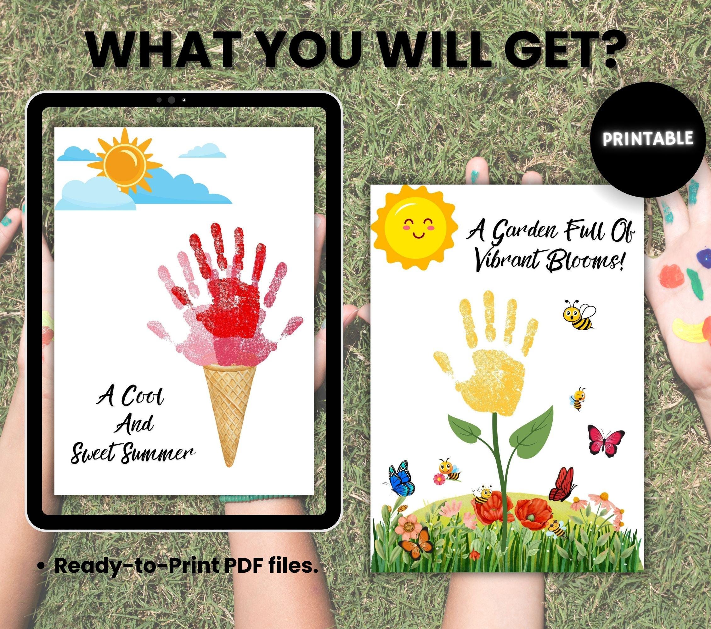 Printable Summer Handprint Craft Bundle, Summer Handprint Art, Summer ...