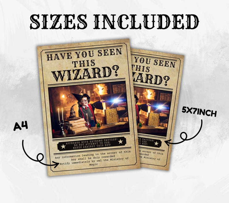 Editable Have You Seen This Wizard Party Poster Template, Wizard Wanted ...