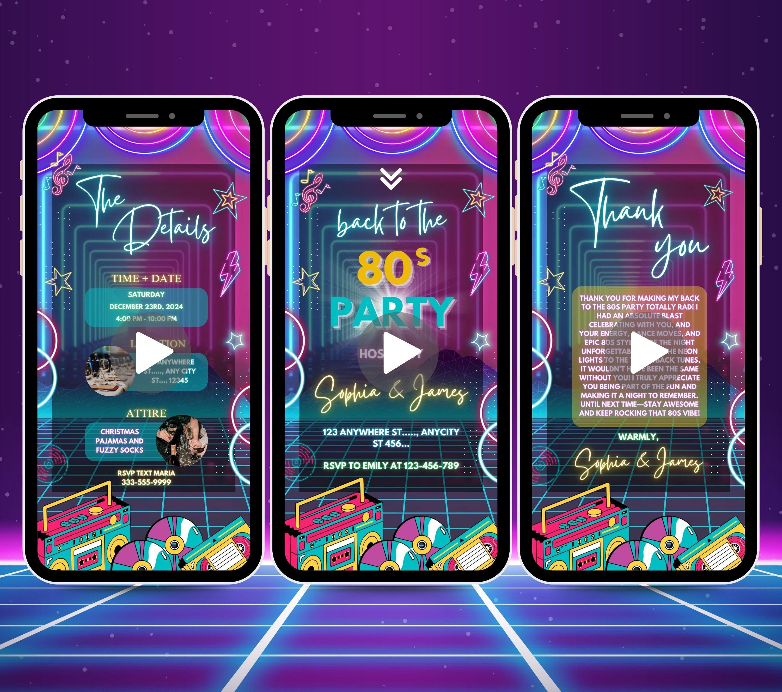 Editable 80s Birthday Party Invitation, Back to the 80s Party ...