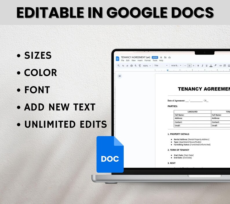 Editable Tenancy Agreement Template, Tenancy Agreement, Rental ...