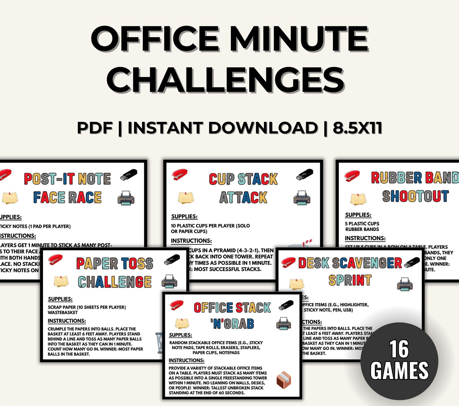 Office Icebreaker Game, Office Minute Games Printable, Office Party ...