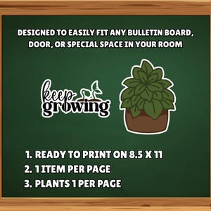 Plant Classroom Door Decor Kit Printable, Botanical Bulletin Board ...