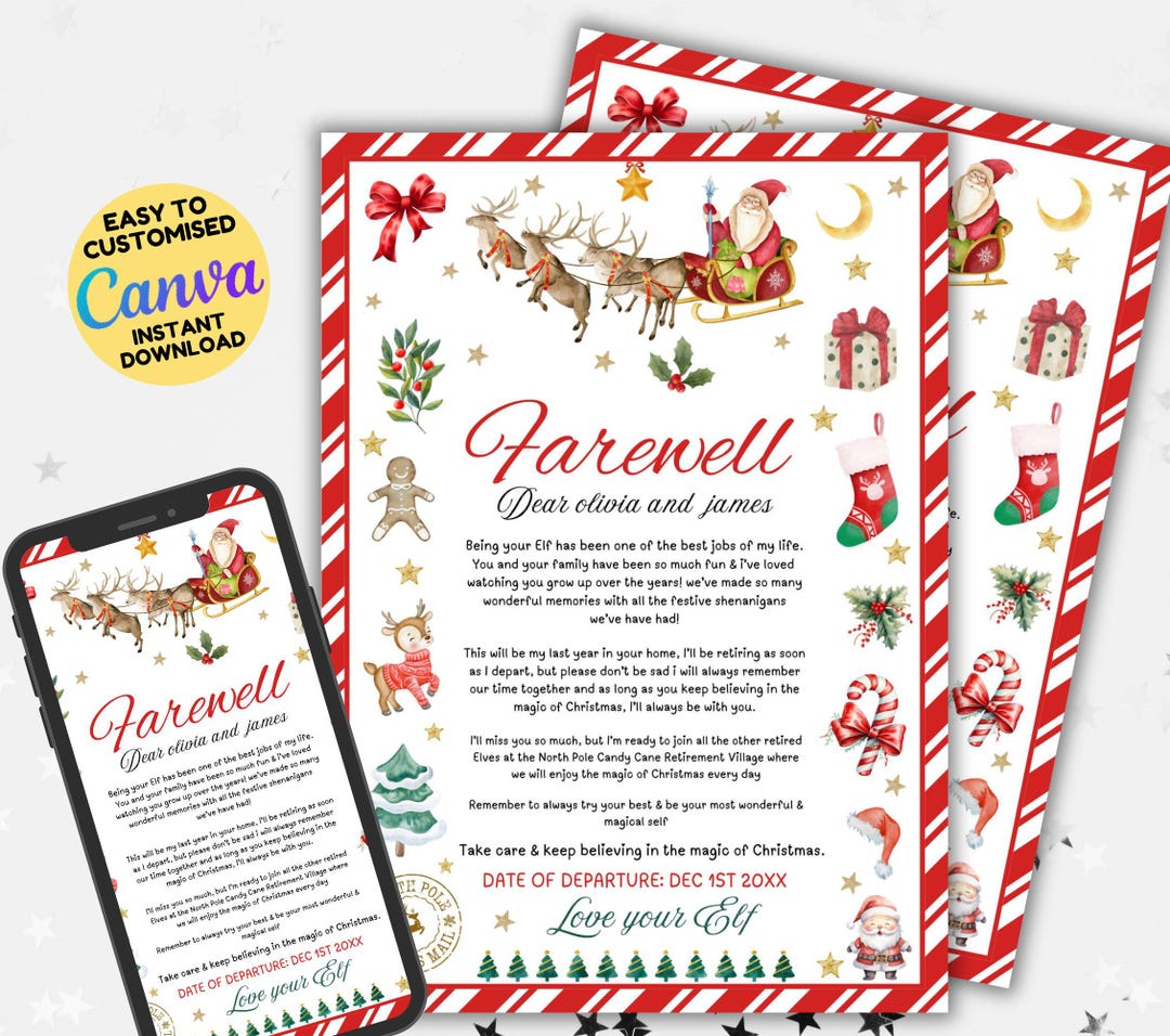 Editable Elf Retirement Letter, Goodbye to Retiring Elf Letter, Elf ...