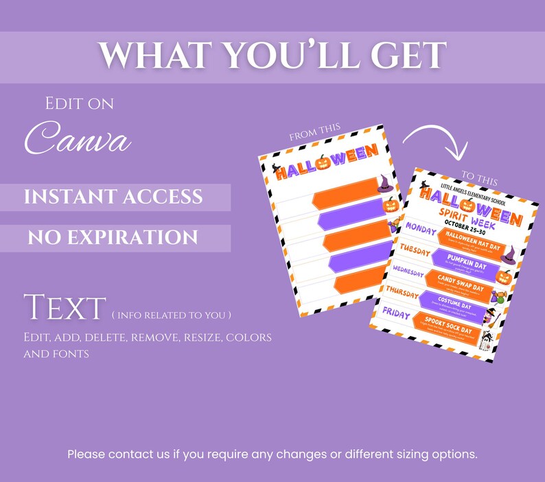 Editable Halloween School Spirit Week Flyer Template, Halloween Themed ...