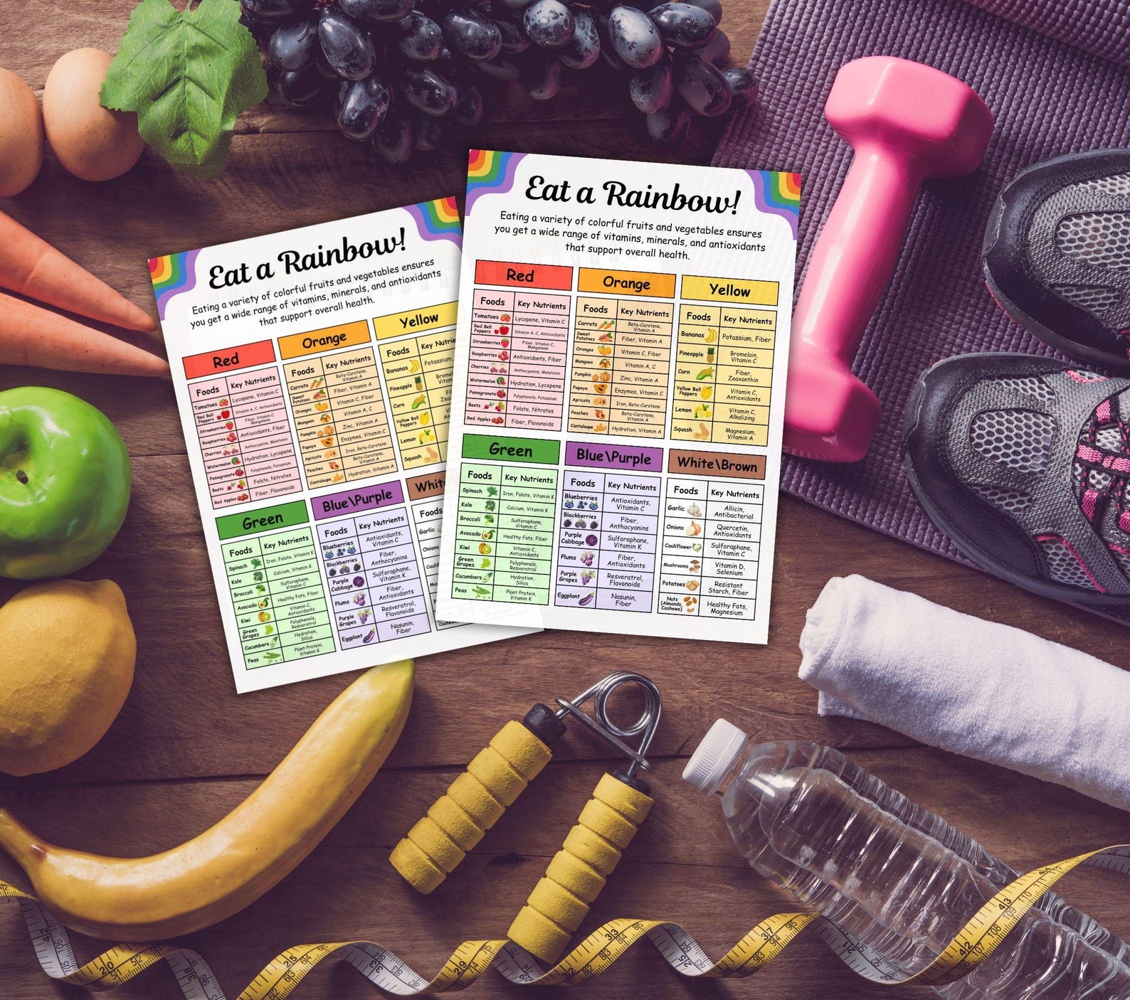 Eat A Rainbow Chart, Incorporate Colorful Fruits & Vegetables Into Your ...