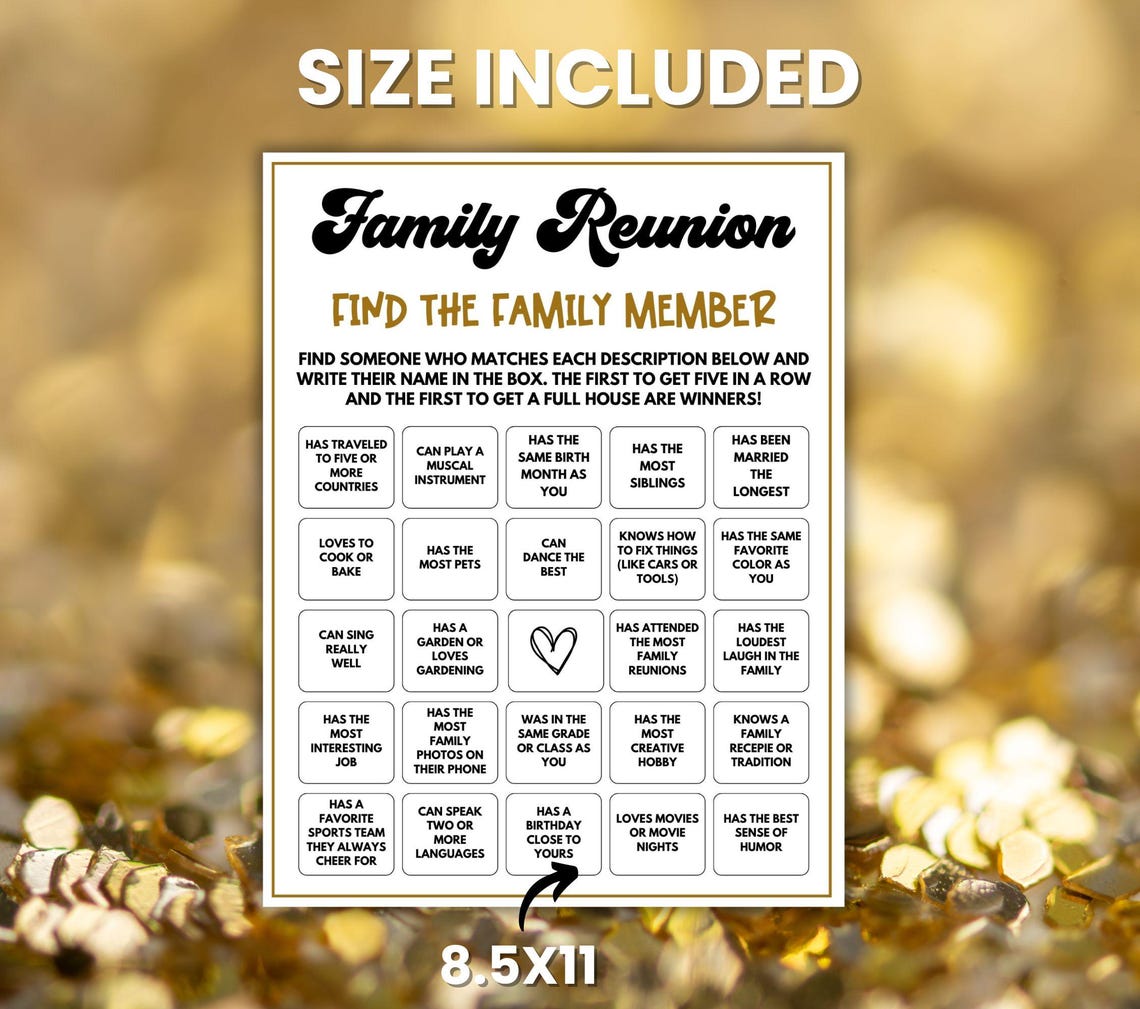 Family Reunion Game Bundle, Family Reunion Games Canva Template, Family ...