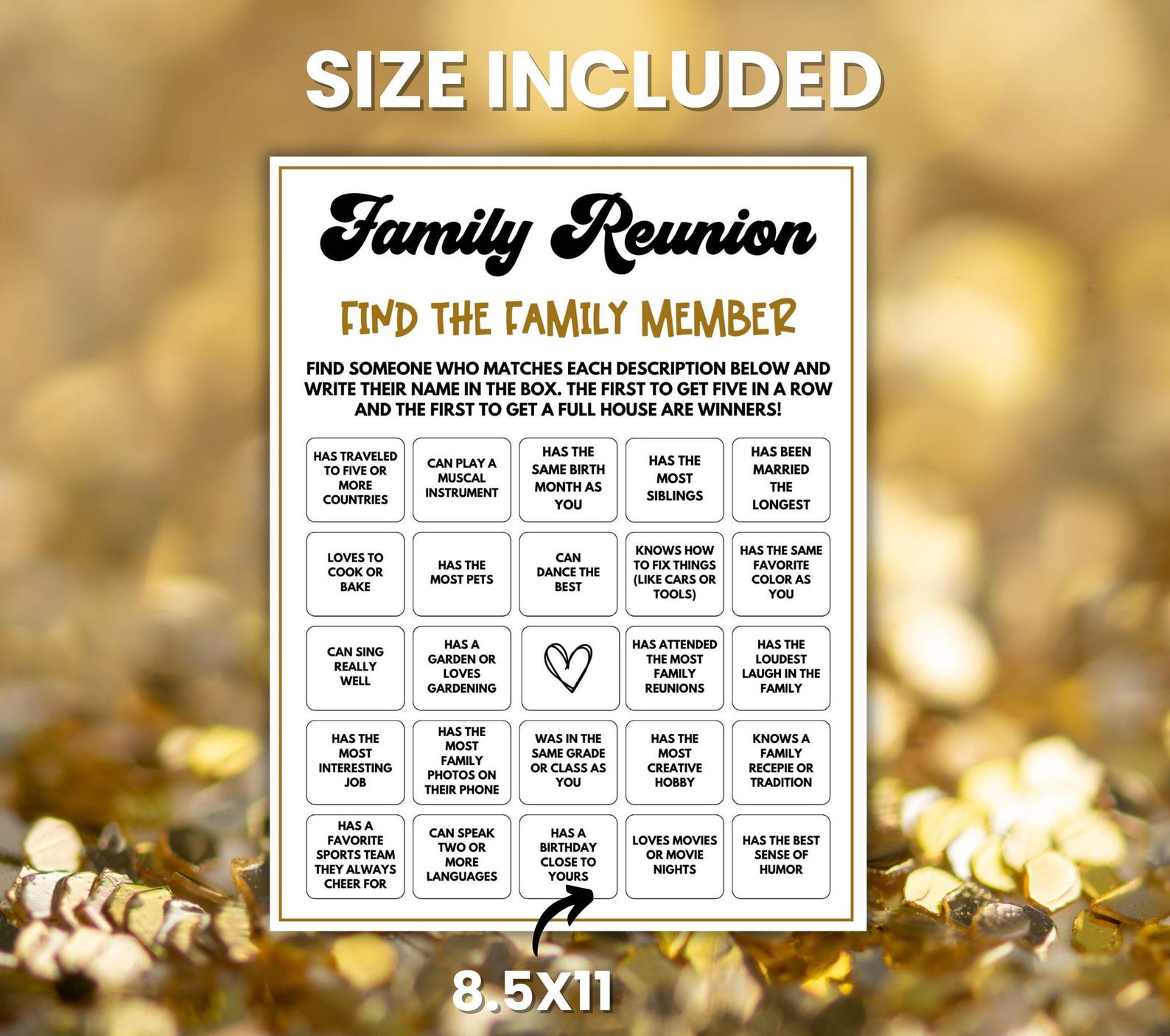 Family Reunion Game Bundle, Family Reunion Games Canva Template, Family ...