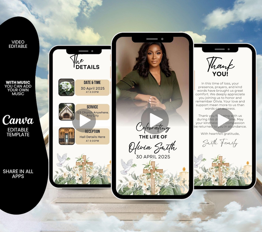 Animated Funeral Video Invitation, Digital Funeral Invitation ...