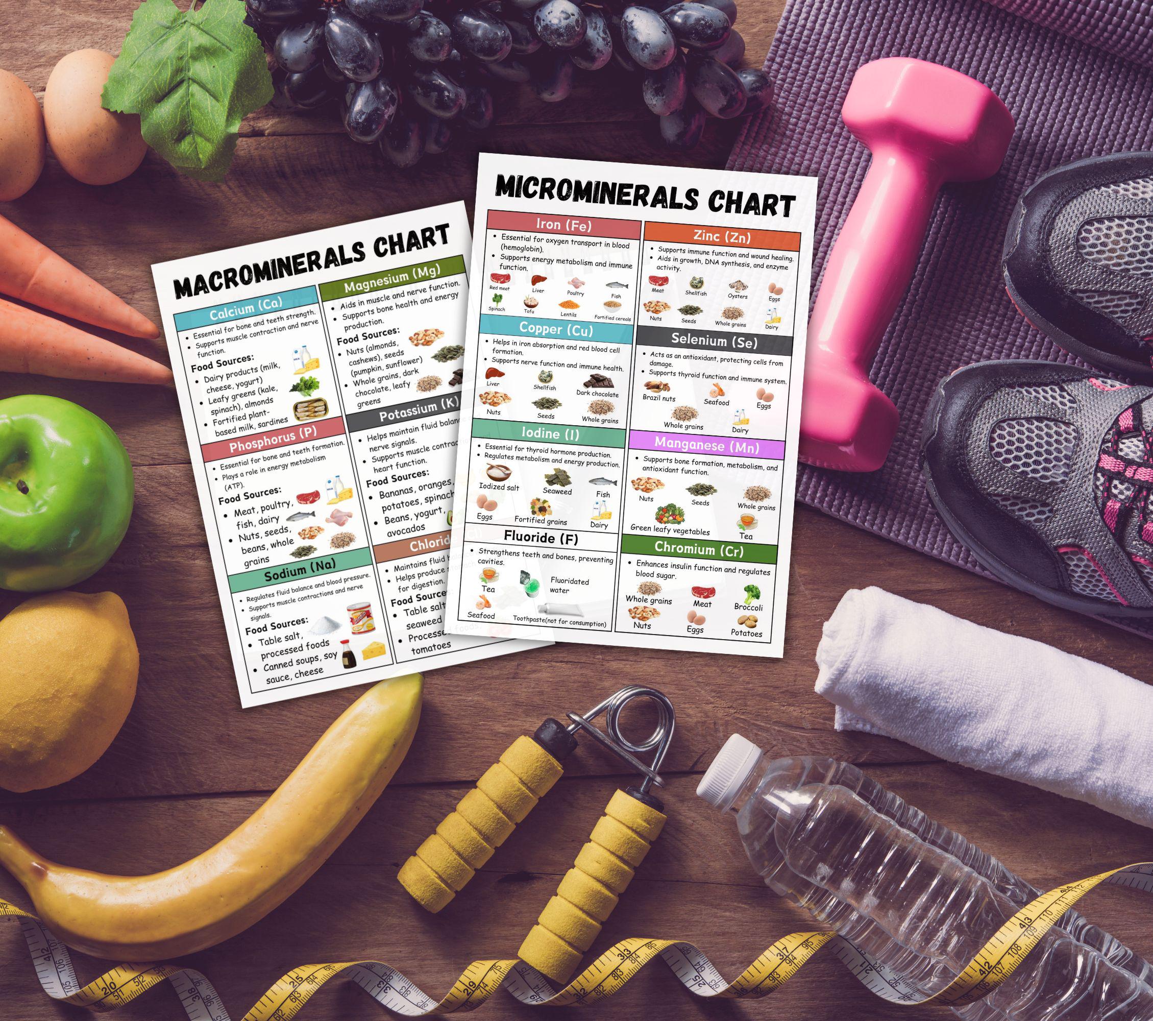 Nutrients Food Chart Bundle, Ultimate Nutrition Bundle, Vitamins ...