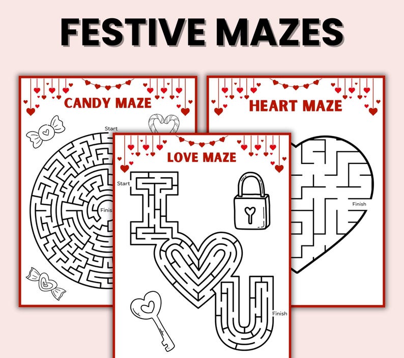 Valentine's Day Kid's Activities Printable, Valentines Party Games ...