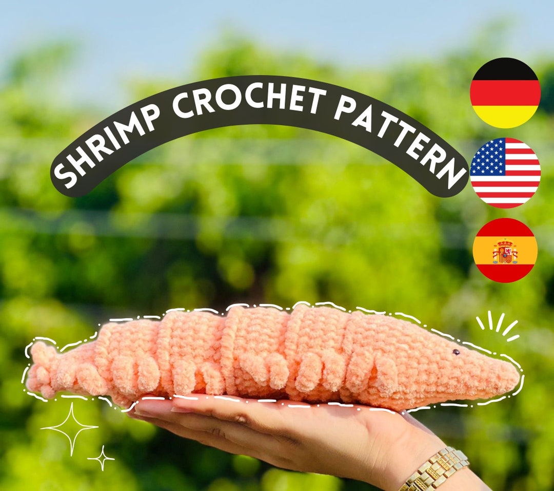 Shrimp Crochet Pattern, Amigurumi Shrimp, Crochet Sea Animals, Cute ...