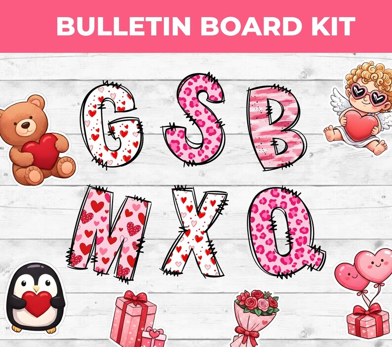 Valentine's Day Bulletin Board Kit, Classroom Decor, Valentines Day ...