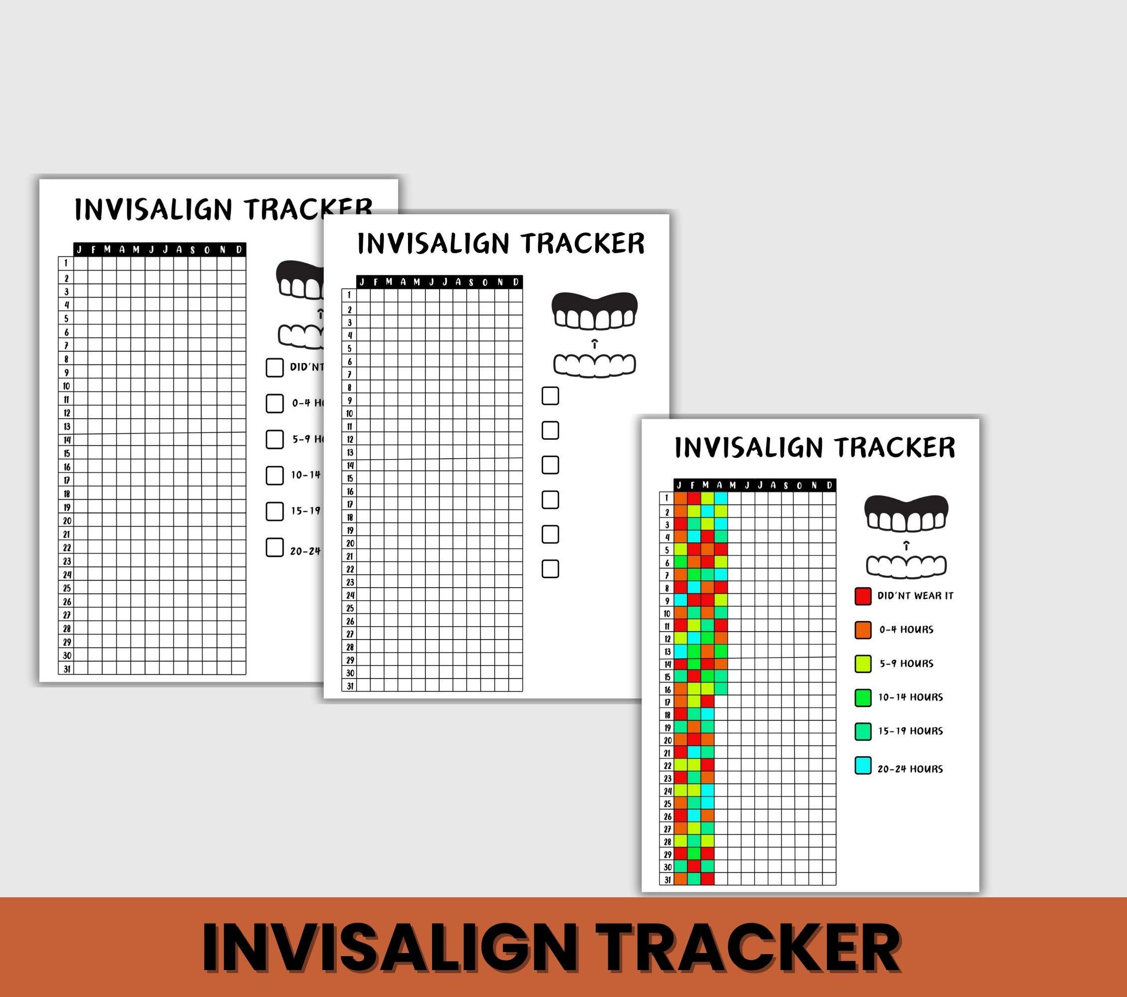 Invisalign Tracker PRINTABLE, Track Invisalign, Dental Tracker, Dental ...