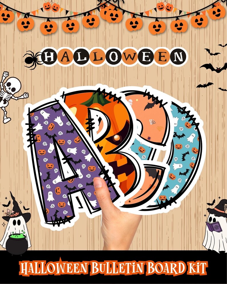 Halloween Bulletin Board Kit, Cutesy Halloween Decor, Bulletin Board ...