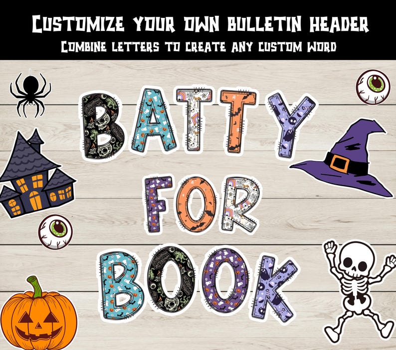 Halloween Bulletin Board Kit Printable, Halloween Decor, Bulletin Board ...