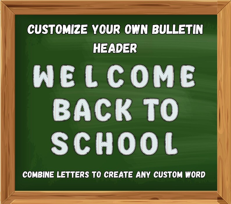 Back to School Bulletin Board Printable Bulletin Board Letters Alphabet ...