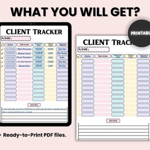 Client Tracker Prinatble, Editable Client Payment History Tracker ...