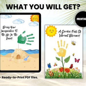 Printable Summer Handprint Craft Bundle, Summer Handprint Art, Summer ...