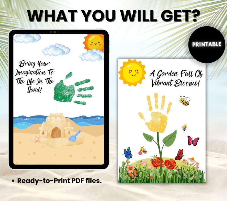 Printable Summer Handprint Craft Bundle, Summer Handprint Art, Summer ...