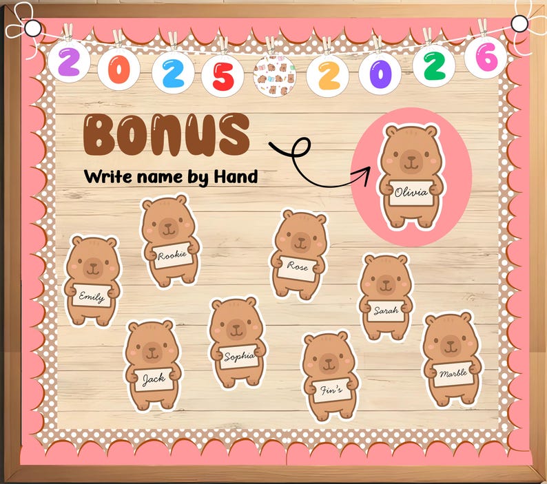 Cute Capybara Classroom Door Decor Kit Printable, Back to School ...