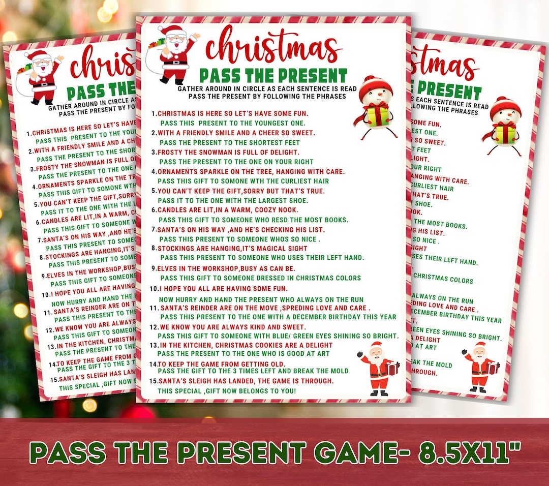 Christmas Pass the Present Game, Christmas Party Game, Christmas ...