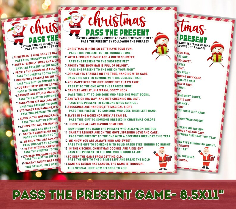 Christmas Pass the Present Game, Christmas Party Game, Christmas ...