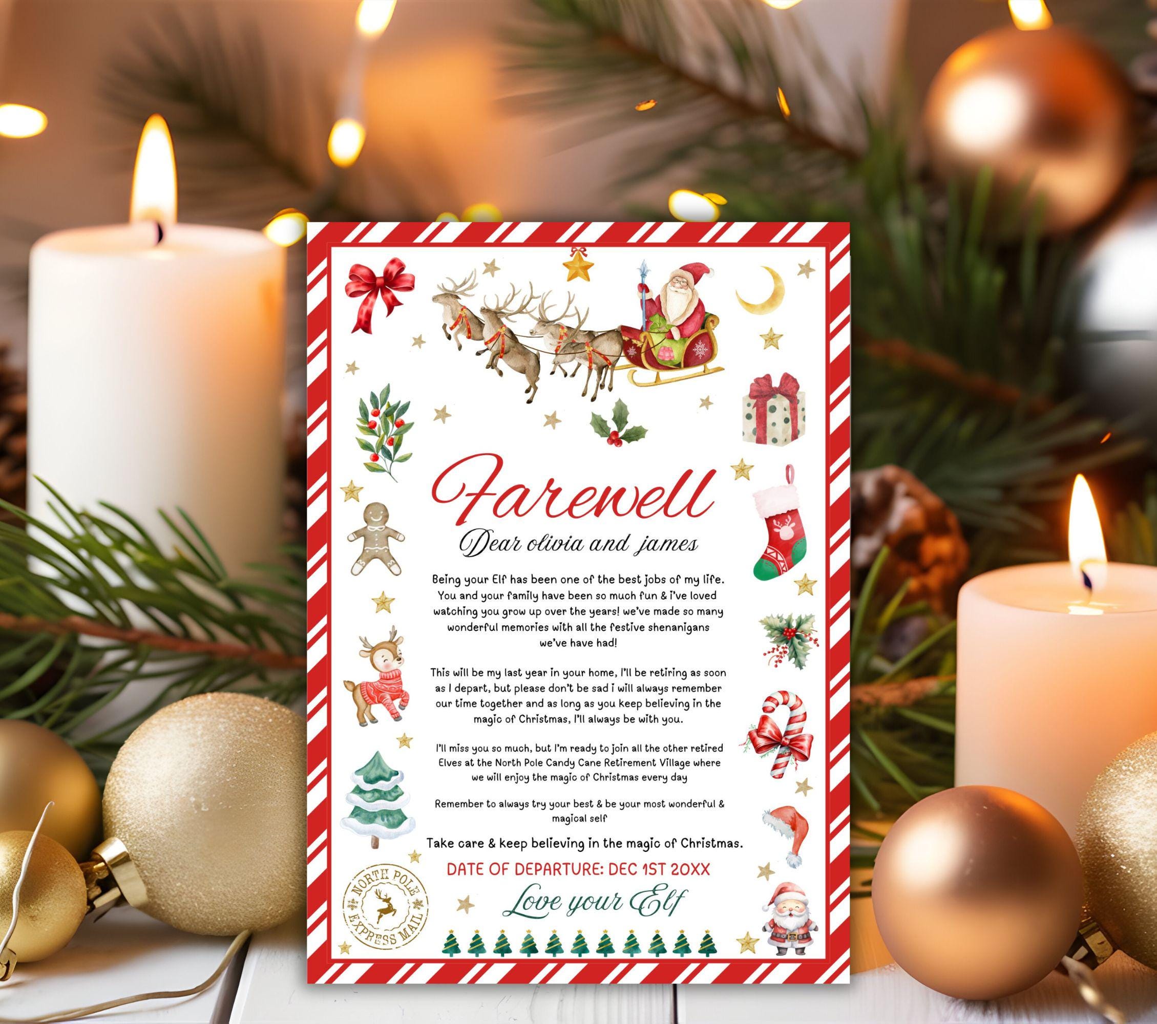 Editable Elf Retirement Letter, Goodbye to Retiring Elf Letter, Elf ...
