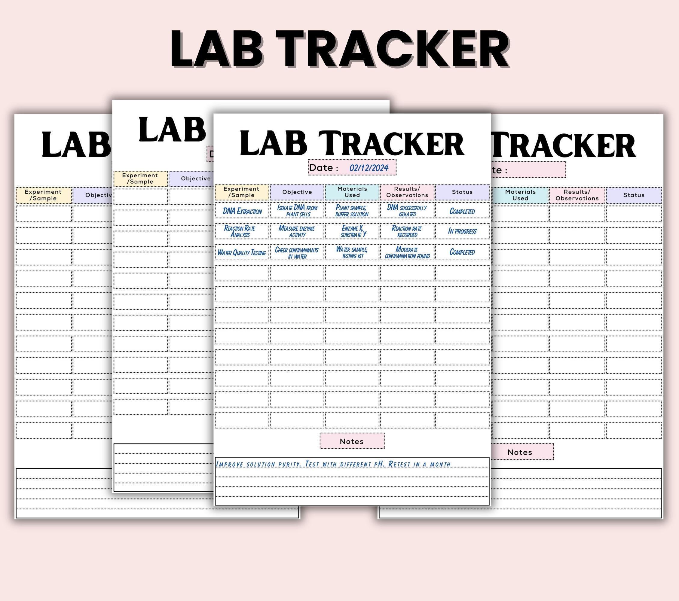 Printable Lab Tracker, Lab Results Tracker, Printable and Fillable ...