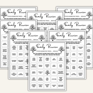 Family Reunion Bingo Games Bundle Printable, Family Reunion Games, Find ...