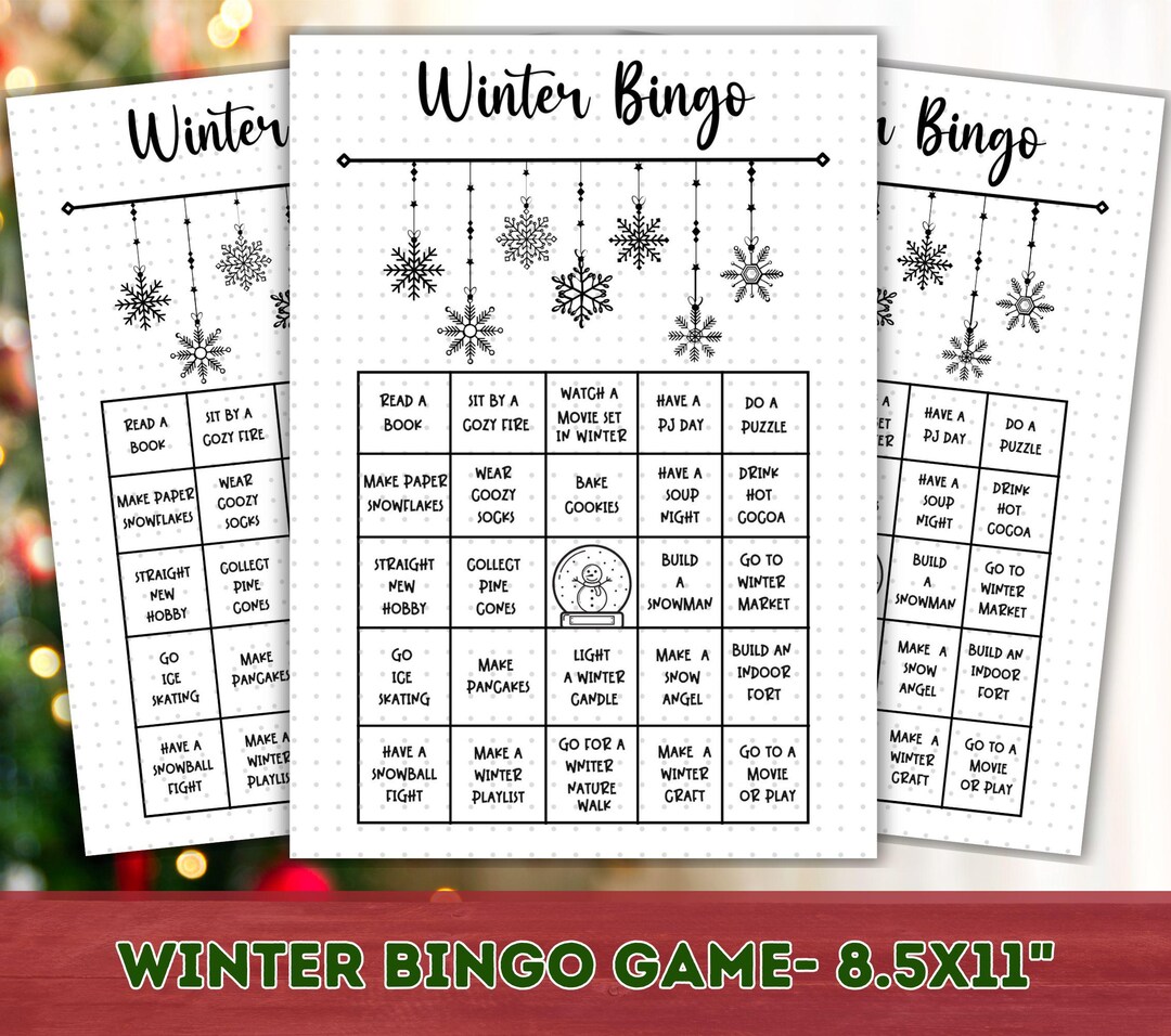Winter Bingo Game Printable, Winter Bingo Cards, Winter Games, Winter ...