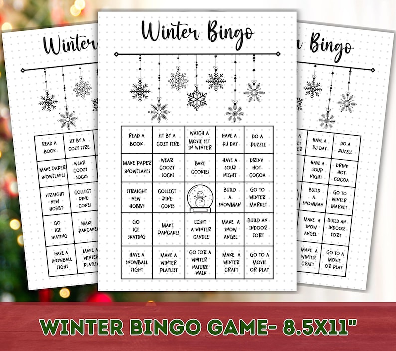 Winter Bingo Game Printable, Winter Bingo Cards, Winter Games, Winter ...