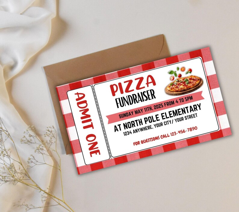 Editable Pizza Dinner Fundraiser Flyer Template, PTA PTO School Church ...