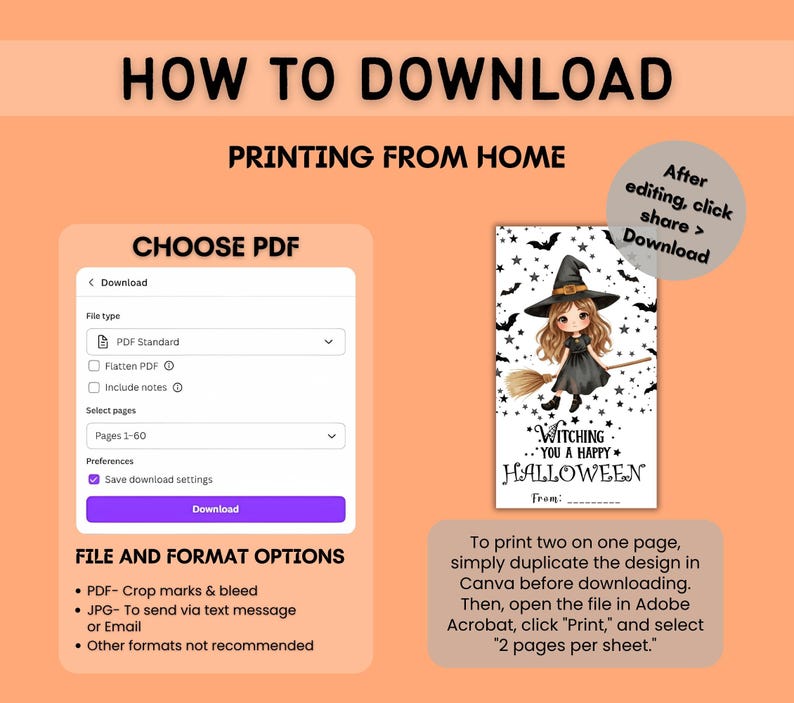 Halloween Witch Favor Tag, Witching You a Happy Halloween Gift Tag ...
