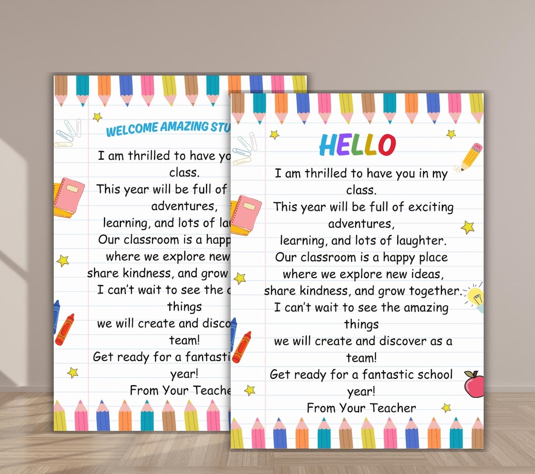 Editable First Day of School Letter to Students Template, Welcome ...