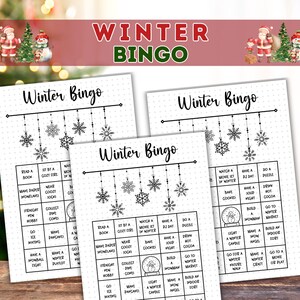 Winter Bingo Game Printable, Winter Bingo Cards, Winter Games, Winter ...