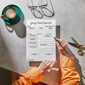 Daily Food Journal Printable, Daily Food Journal, Daily Food Planner ...