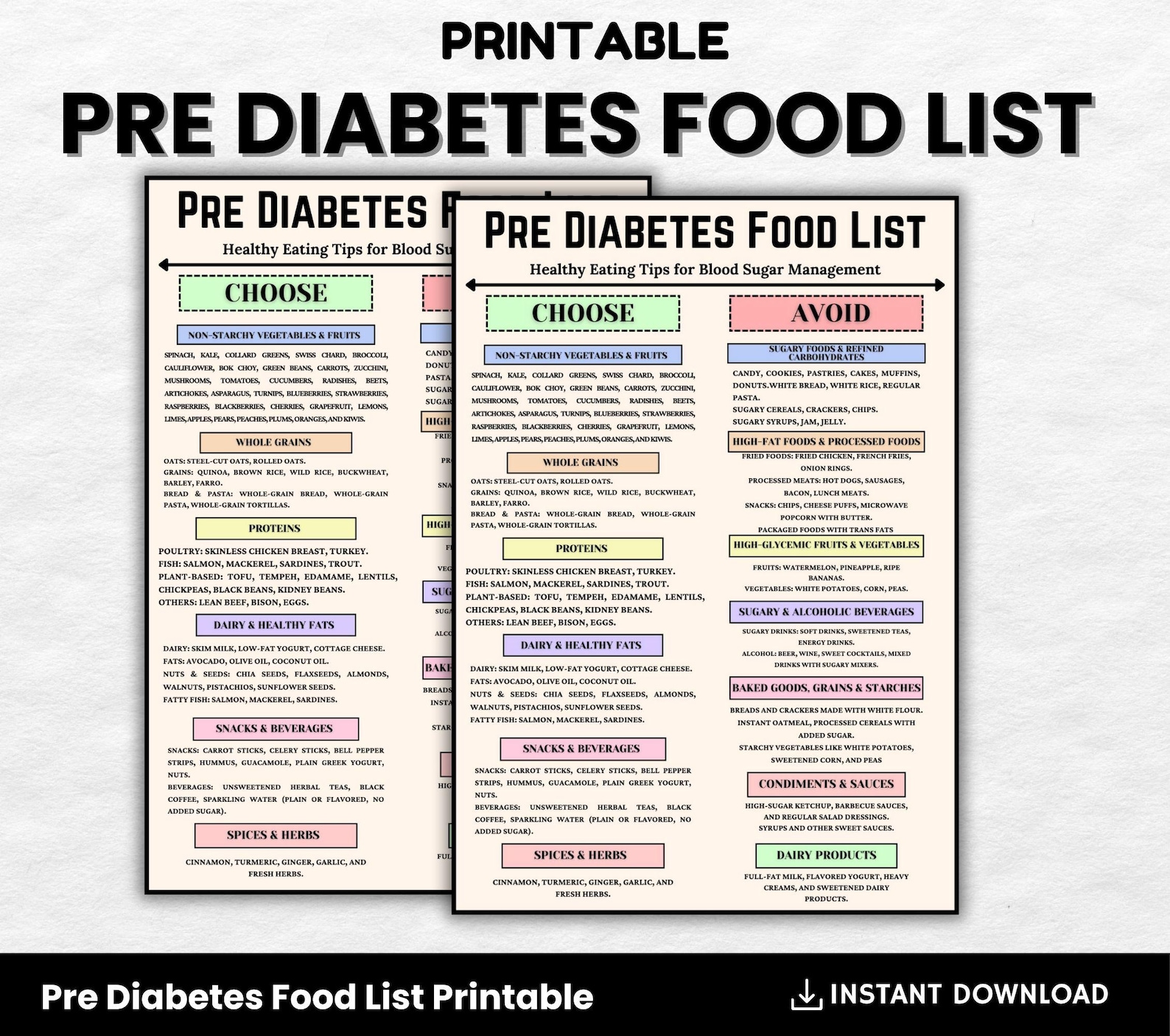 Pre Diabetes Food List, Prediabetic Foods, Low Sugar Food Meal Plan ...