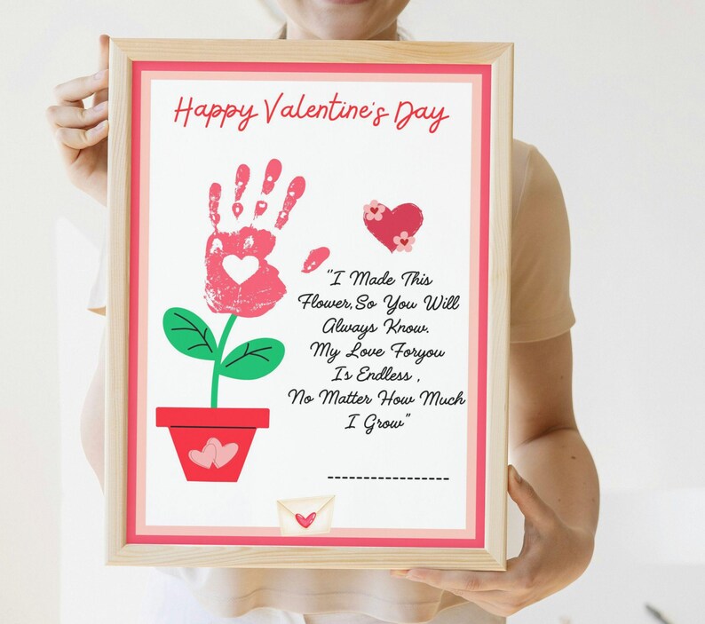 Valentine Handprint Art, Handprint Keepsake, Valentine Preschool Craft ...