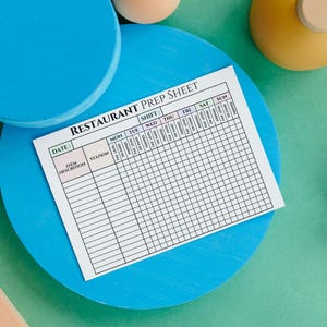 Edittable Restaurant Prep Sheet, Food Prep Chart, Food Prep Sheet ...