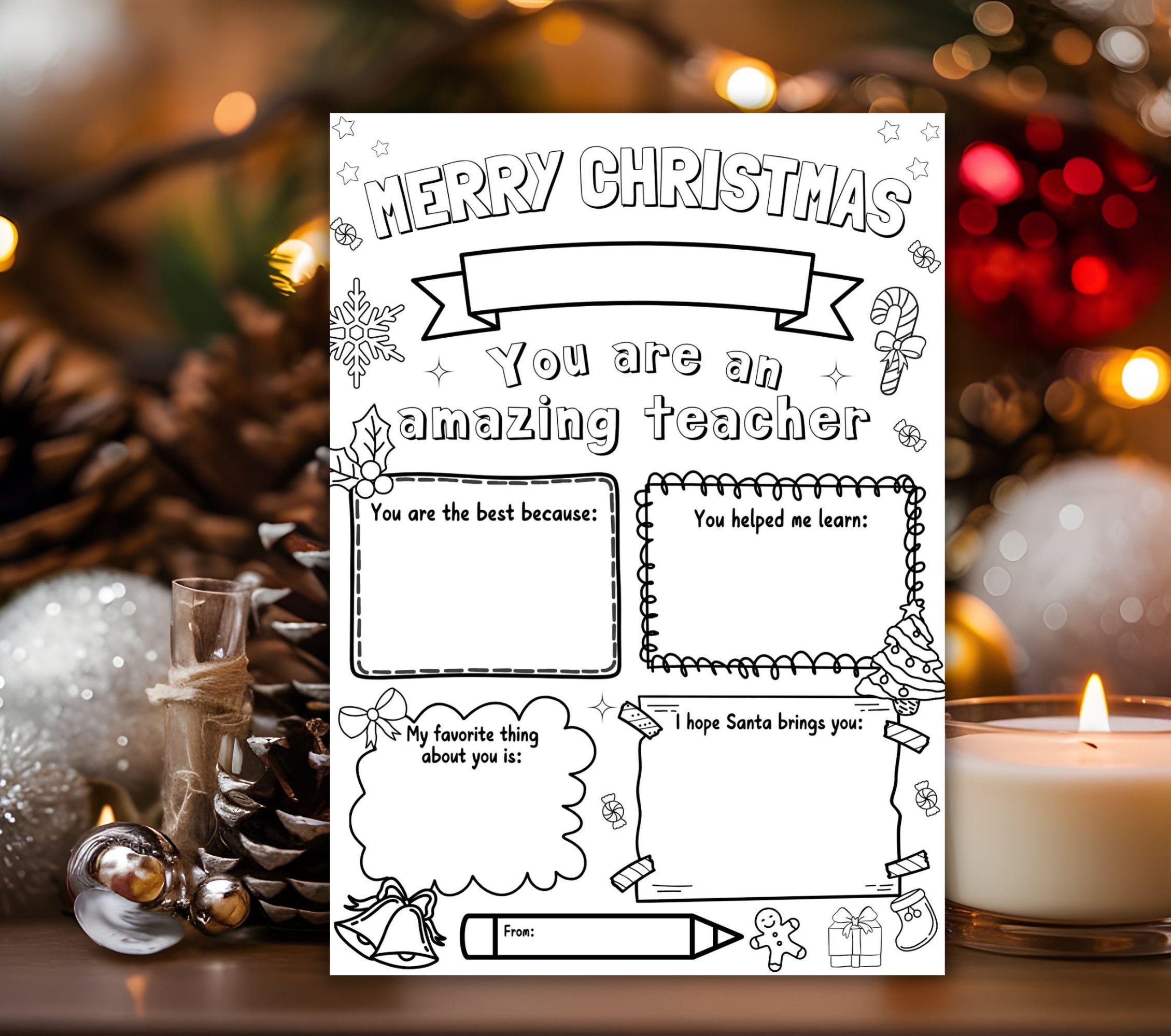Teacher Christmas Gifts Printable, Teacher Appreciation Gift, Teacher ...