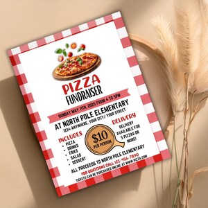 Editable Pizza Dinner Fundraiser Flyer Template, PTA PTO School Church ...